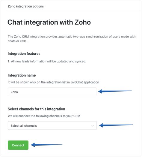 integration with zoho crm