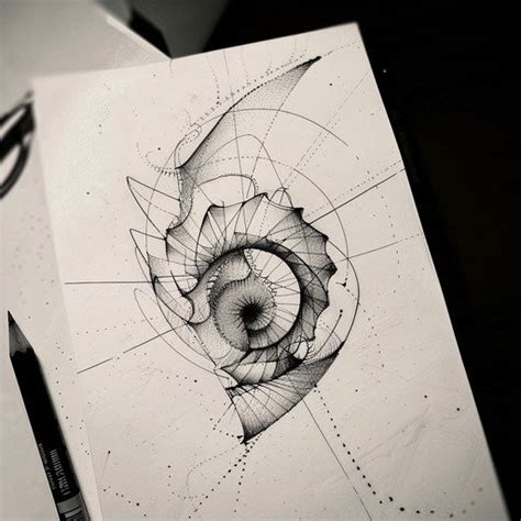 Graphic Tattoo Sketch Of A Fibonacci Sequence With Sharp Lines Imagella