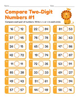 Comparing 2 Digit Numbers Worksheet Free Christmas Math And Literacy