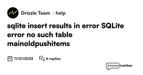 Sqlite Insert Results In Error Sqlite Error No Such Table Main