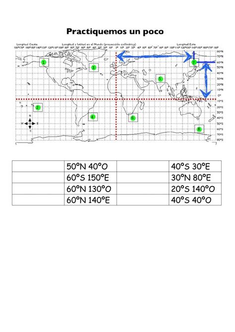 Coordenadas Geográficas Exercise For Tercer Ciclo Enseñanza De La