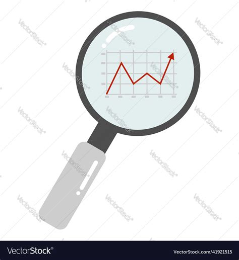 magnifying glass with graph icon royalty free vector image