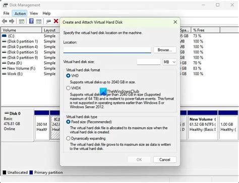 how to create a virtual hard disk on windows 11