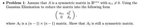 Solved Problem Assume That A Is A Symmetric Matrix In Chegg