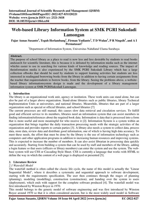 (PDF) Web-based Library Information System at SMK PGRI Sukodadi Lamongan