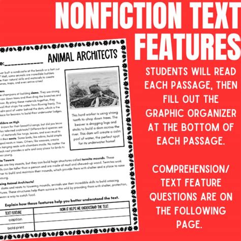 Nonfiction Text Features Reading Passages With Questions Graphic Org