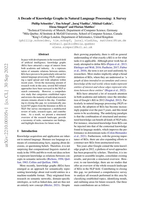 PDF A Decade Of Knowledge Graphs In Natural Language Processing A Survey