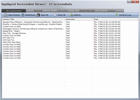 Screenshots Of Spytech Spyagent Stealth Edition