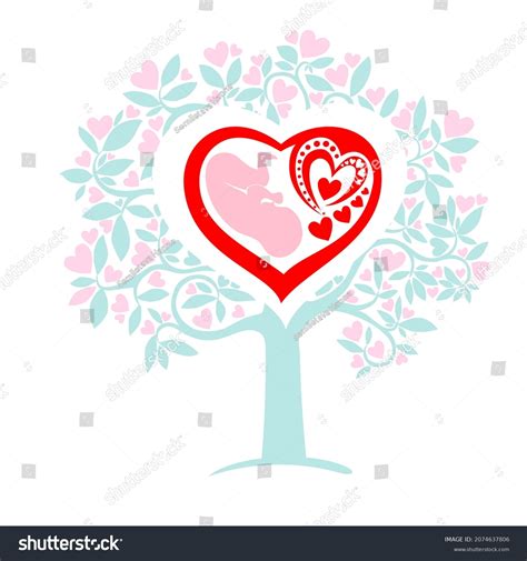 Love Tree Human Fetus Inside Womb Stock Illustration Shutterstock