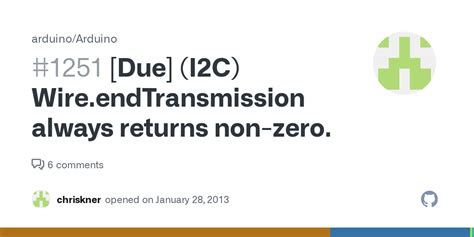 [due] i2c wire endtransmission always returns non zero · issue 1251