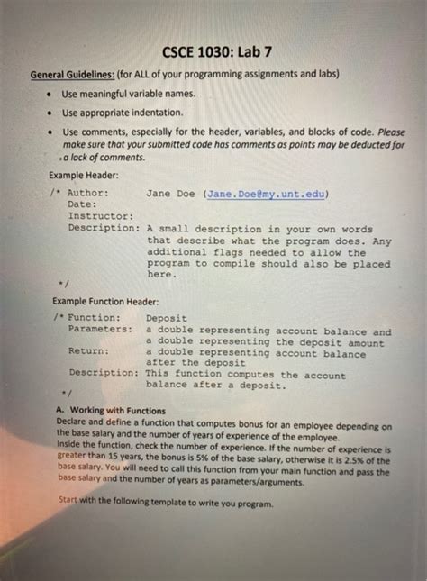 Solved CSCE Lab General Guidelines For ALL Of Chegg Com