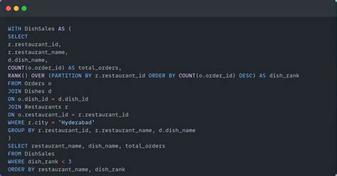 Sql Dataanalytics Businessinsights Sqlquery Restaurantanalytics… Bhaskar Gorati