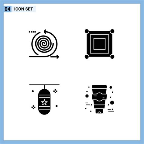 4 Universal Solid Glyphs Set For Web And Mobile Applications Business Boxing Bag Management Game