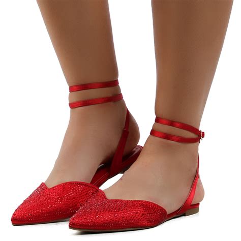 Liliana Ivy 68 Pointy Toe Flat Ivy 68 Red Shiekh