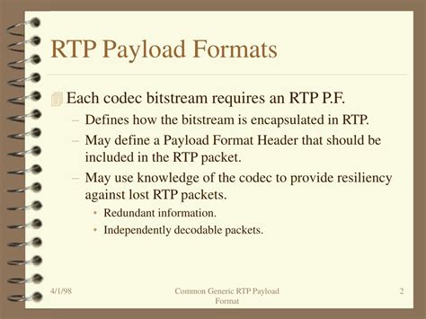 Ppt Common Generic Rtp Payload Format Powerpoint Presentation Free Download Id 5454338