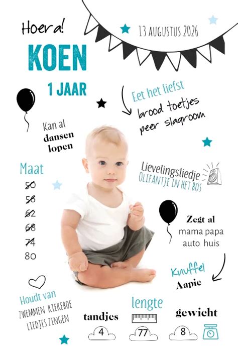 Kinderfeest Uitnodiging Met Foto En Mijlpaal Teksten