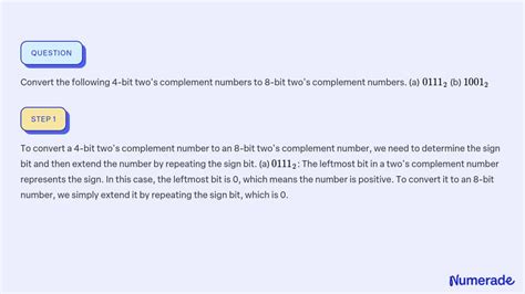 SOLVED Convert The Following Bit Two S Complement Numbers To Bit Two S Complement Numbers