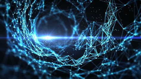 Abstract Motion Background Digital Plexus Funnel Swirl Loop Stock Video Video Of Global