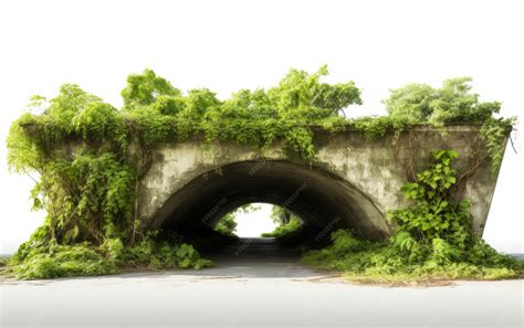 Premium Photo Green Color Road Side Culvert On White Or Png