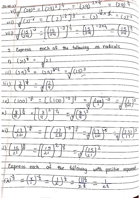 Solution Class 8th Chapter 3 Exponents And Radicals Full Answer Key And Easy Explanation With