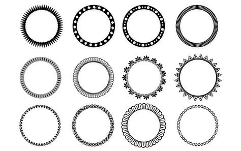 Premium Vector Monochrome Circular Design Set Vectors