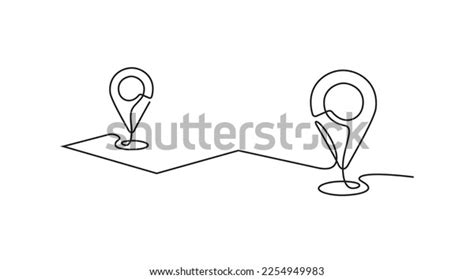 Continuous One Line Drawing Google Map Stock Vector Royalty Free 2254949983 Shutterstock