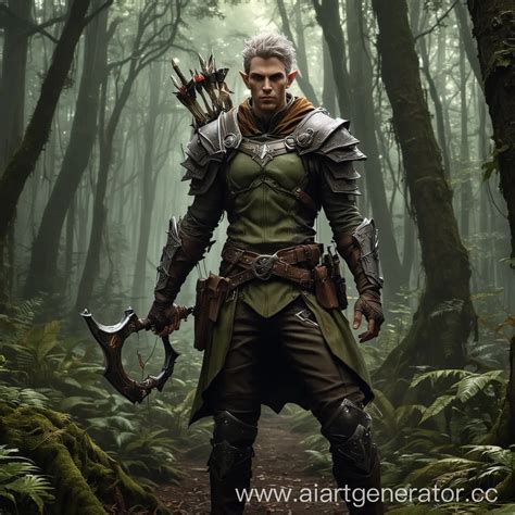 Forest Tracker Master Elf Archer Hunting In The Wilderness Ai Art
