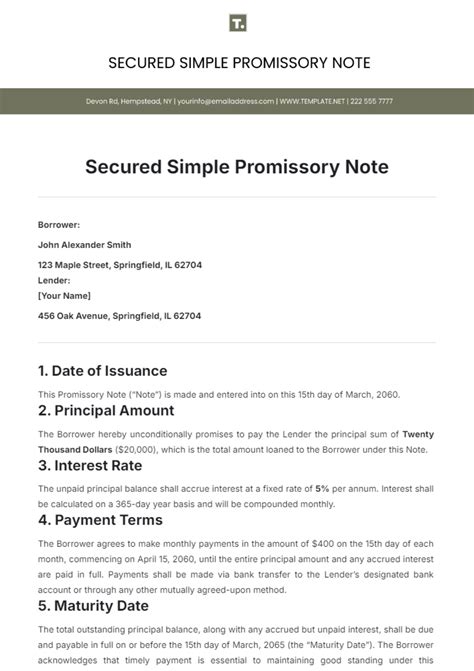 Free Promissory Note Templates To Edit Online And Print
