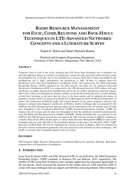 Pdf Radio Resource Management For Eicic Comp Relaying And Back Hauls Techniques In Lte