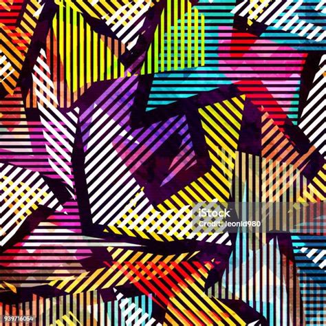 낙서 스타일에 기하학적 추상 컬러 패턴입니다 디자인에 대 한 품질 벡터 일러스트 레이 션 0명에 대한 스톡 벡터 아트 및 기타 이미지 0명 개념 곡선 Istock