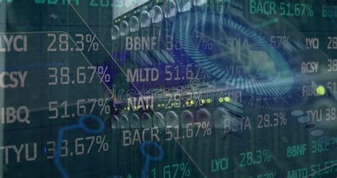 Stock Market Data Processing And Round Scanner Against Close Up Of A