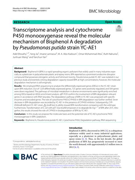 Pdf Transcriptome Analysis And Cytochrome P450 Monooxygenase Reveal