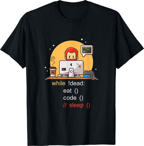 essen programmieren schlafen programmierer t shirt amazon de fashion