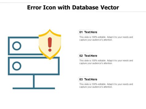 error icon with database vector ppt powerpoint presentation show