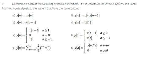 solved determine if each of the following systems is