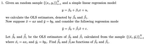 Solved Given An Random Sample Xi Yi I And A Simple Chegg