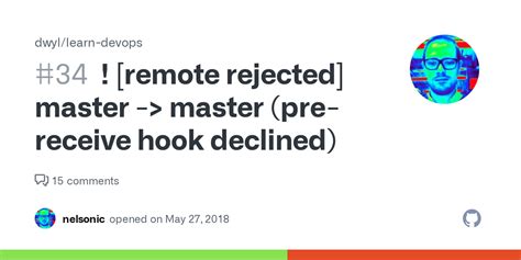 Remote Rejected Master Master Pre Receive Hook Declined Issue Dwyl Learn Devops