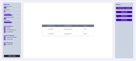 Table Generator