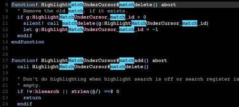 vim highlight match under cursor
