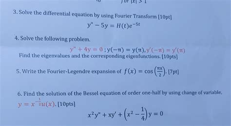 Solved 3 Solve The Differential Equation By Using Fourier