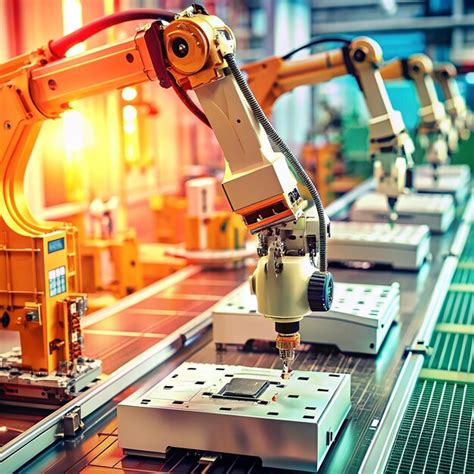 Modern Factory Robotics Precision Pcb Assembly Closeup Premium Ai Generated Image