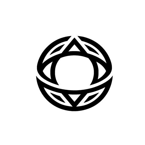 Intricate Geometric Black And White Illustration Of Interconnected Shapes Forming A Circular