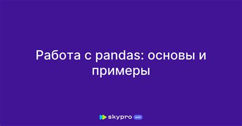 Работа с Pandas основы и примеры