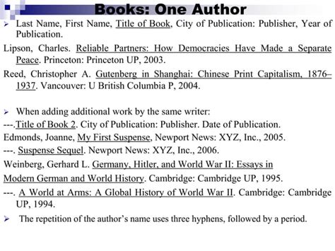 MLA Works Cited List PPT