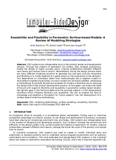 Pdf Reusability And Flexibility In Parametric Surface Based Models A Review Of Modelling