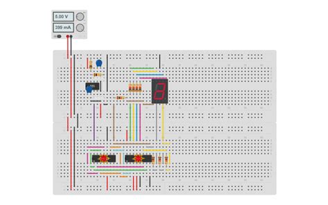 Circuit Design Ne555 讀秒0~10 Tinkercad