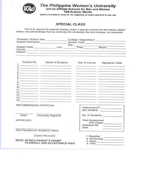Special Class Form Pdf Special Class Form Pdf