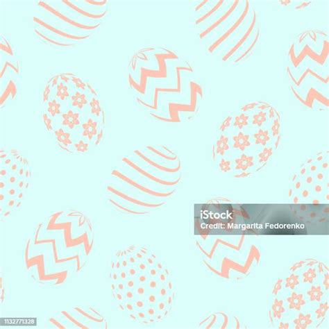 다른 장식 평면 배경 벡터 일러스트와 계란 원활한 행복 부활절 패턴입니다 직물 및 종이 벽지 인쇄 포장 디자인 서식 파일 계절에 대한 스톡 벡터 아트 및 기타 이미지