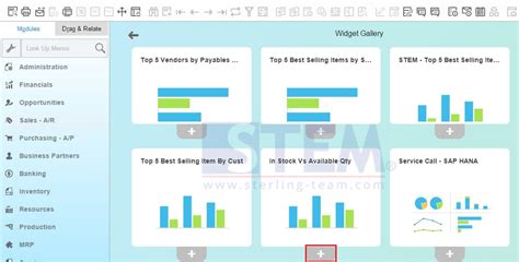 sap businessone tips stem add action to your dashboard on sap hana 06