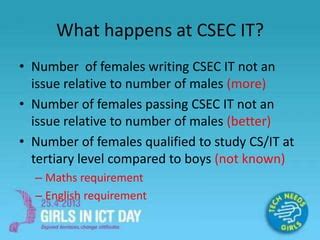 Girls In ICTs Problems And Possibilies PPT